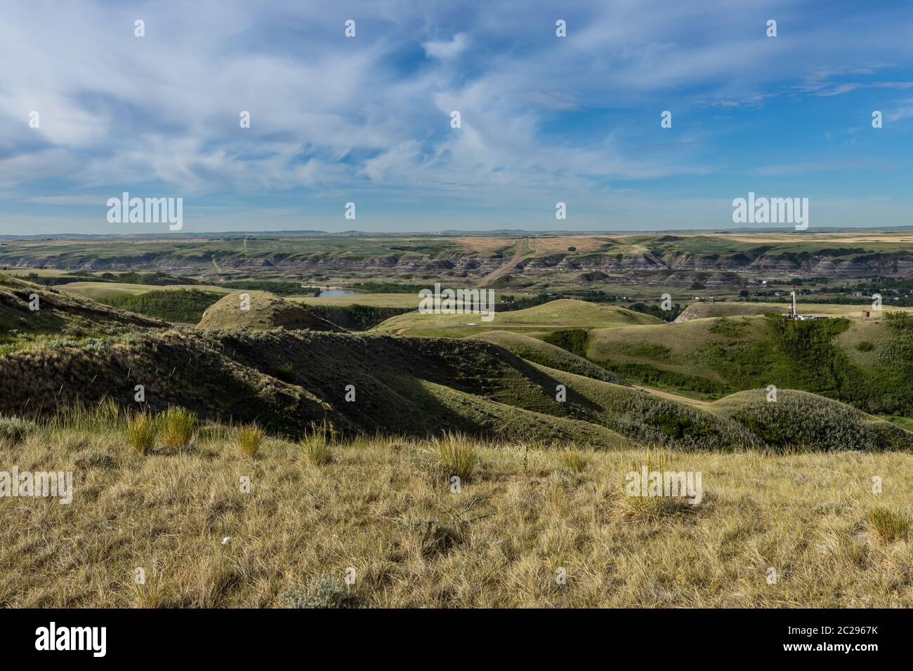 The Landscape of the Prairie at Drumheller Alberta in Canada Stock ...