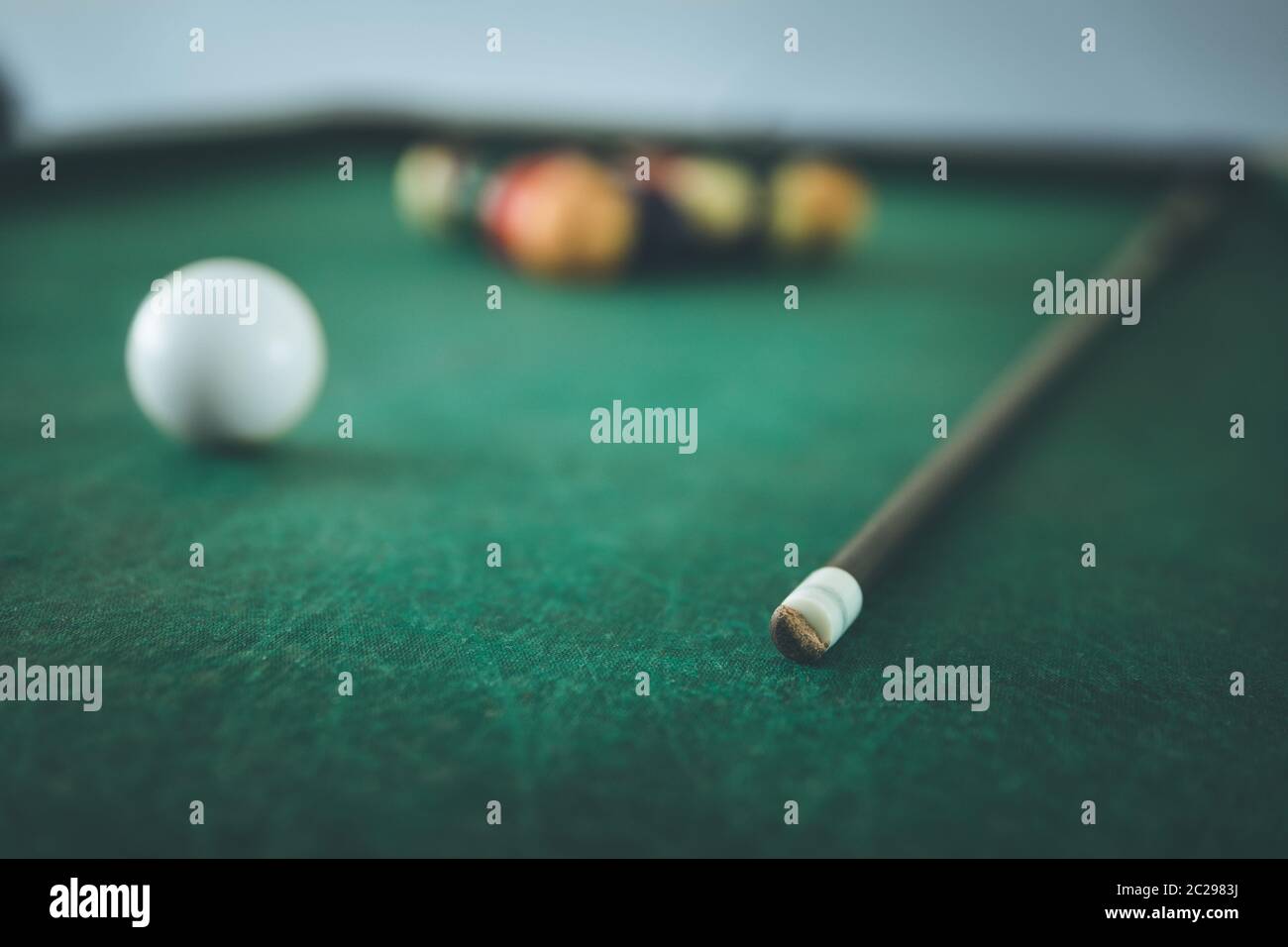 Billiard in a bar, queue and balls on the table, quitting time Stock ...