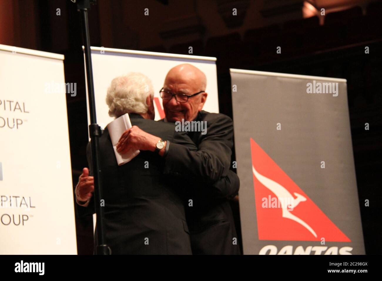Co-founder of Westfield Group, Frank Lowy welcomes Rupert Murdoch to ...