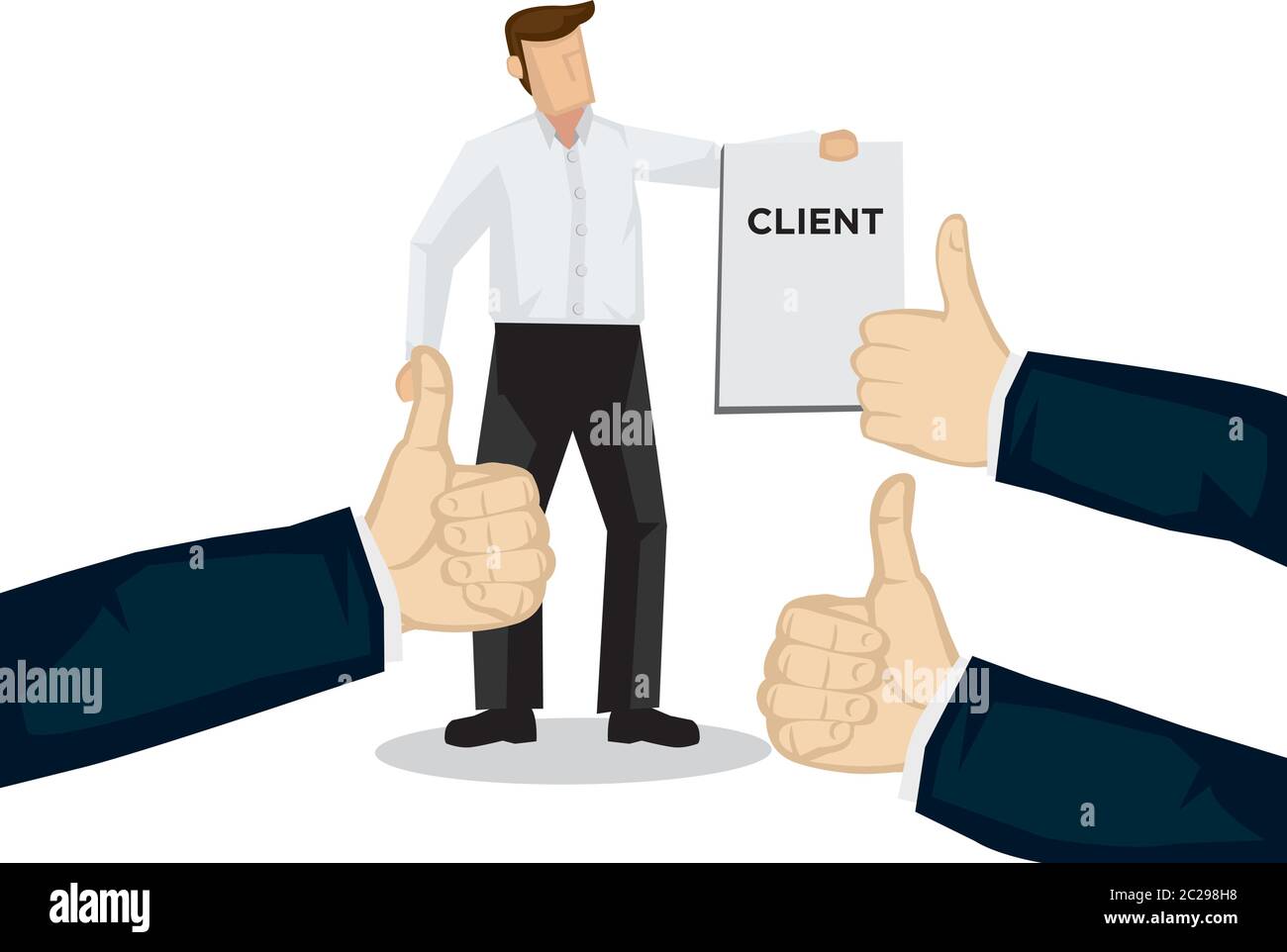 Businessman getting praises for bringing client to the company. Concept ...