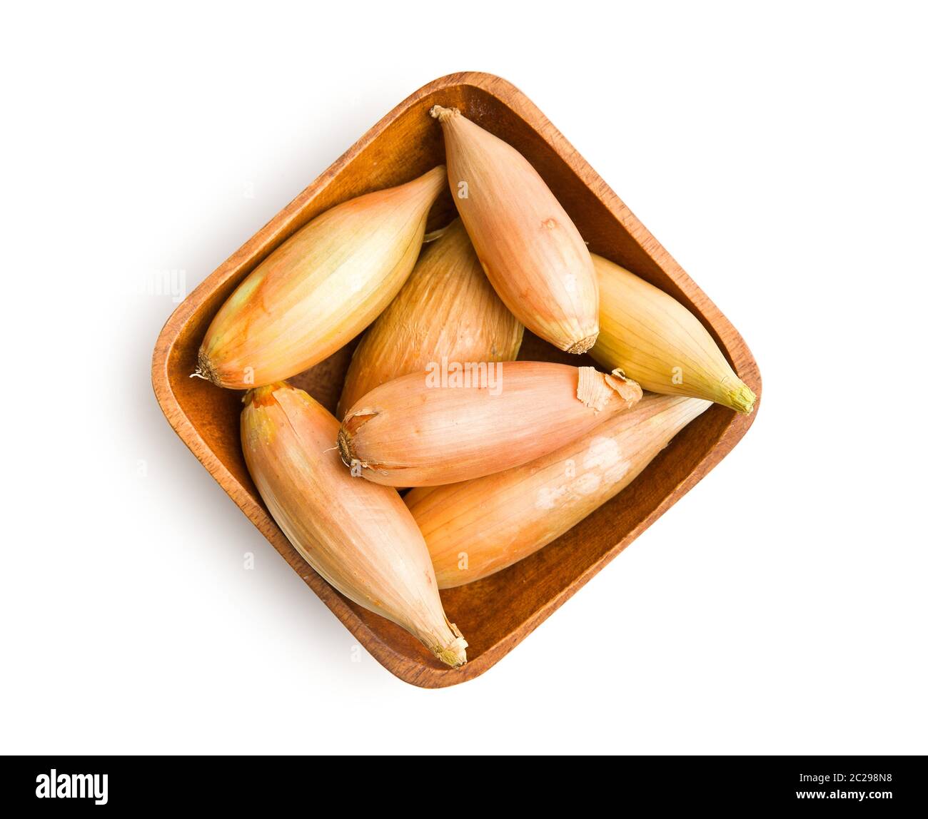 The golden shallot onion isolated on white background. Fresh bulbs ...