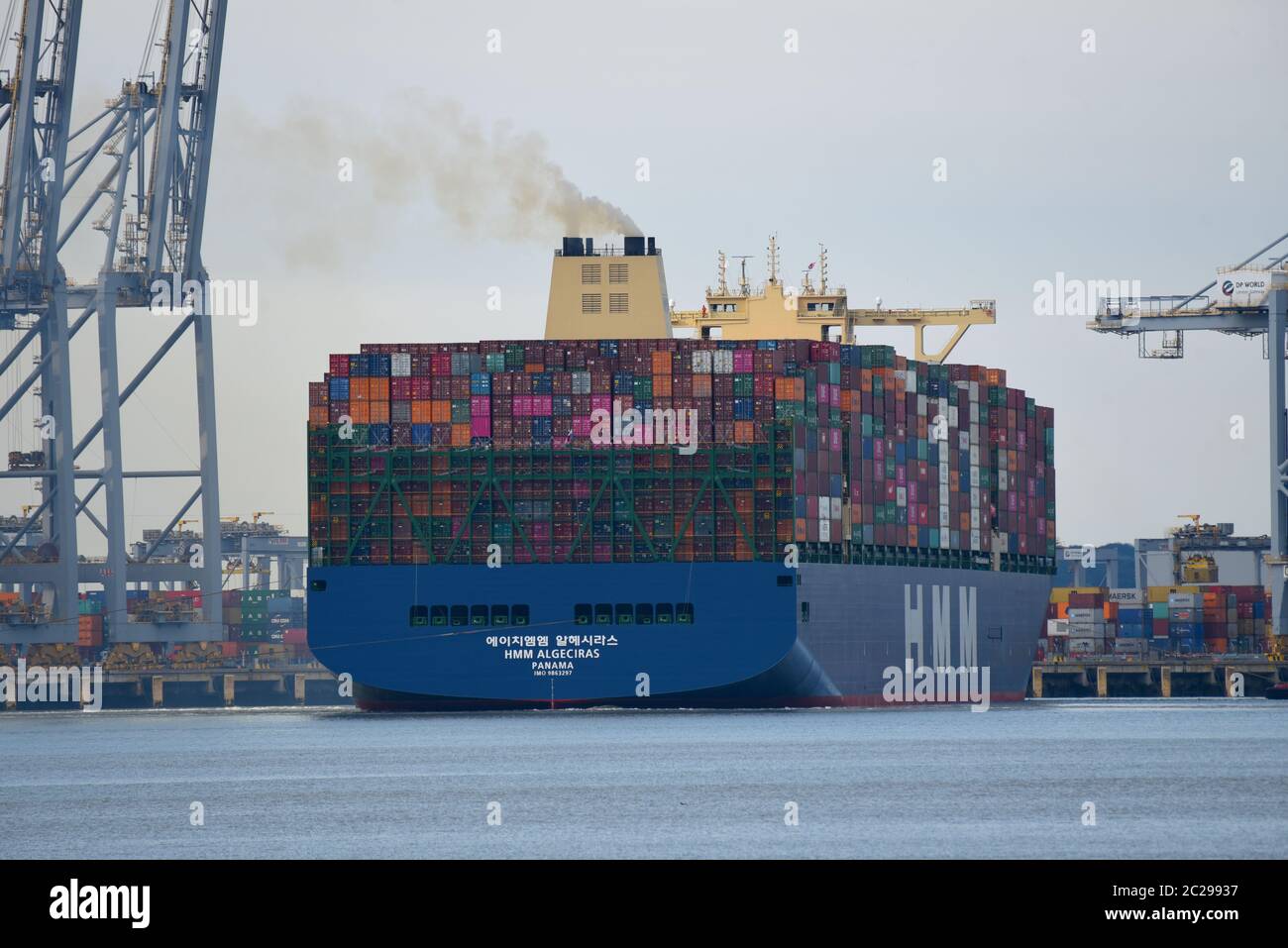 Algeciras is the world's biggest container ship, a length of 400 metres ...