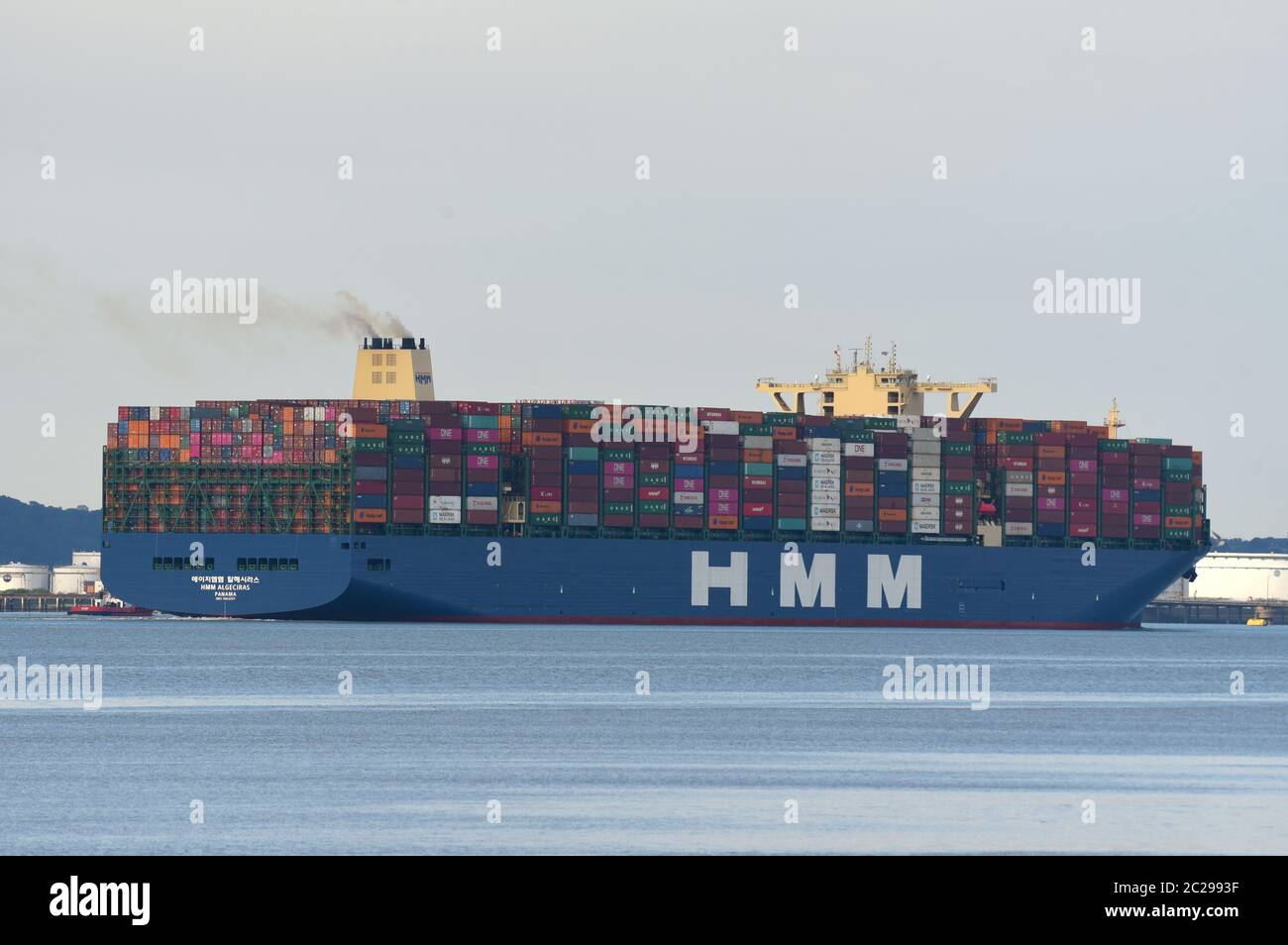 Algeciras is the world's biggest container ship, a length of 400 metres ...