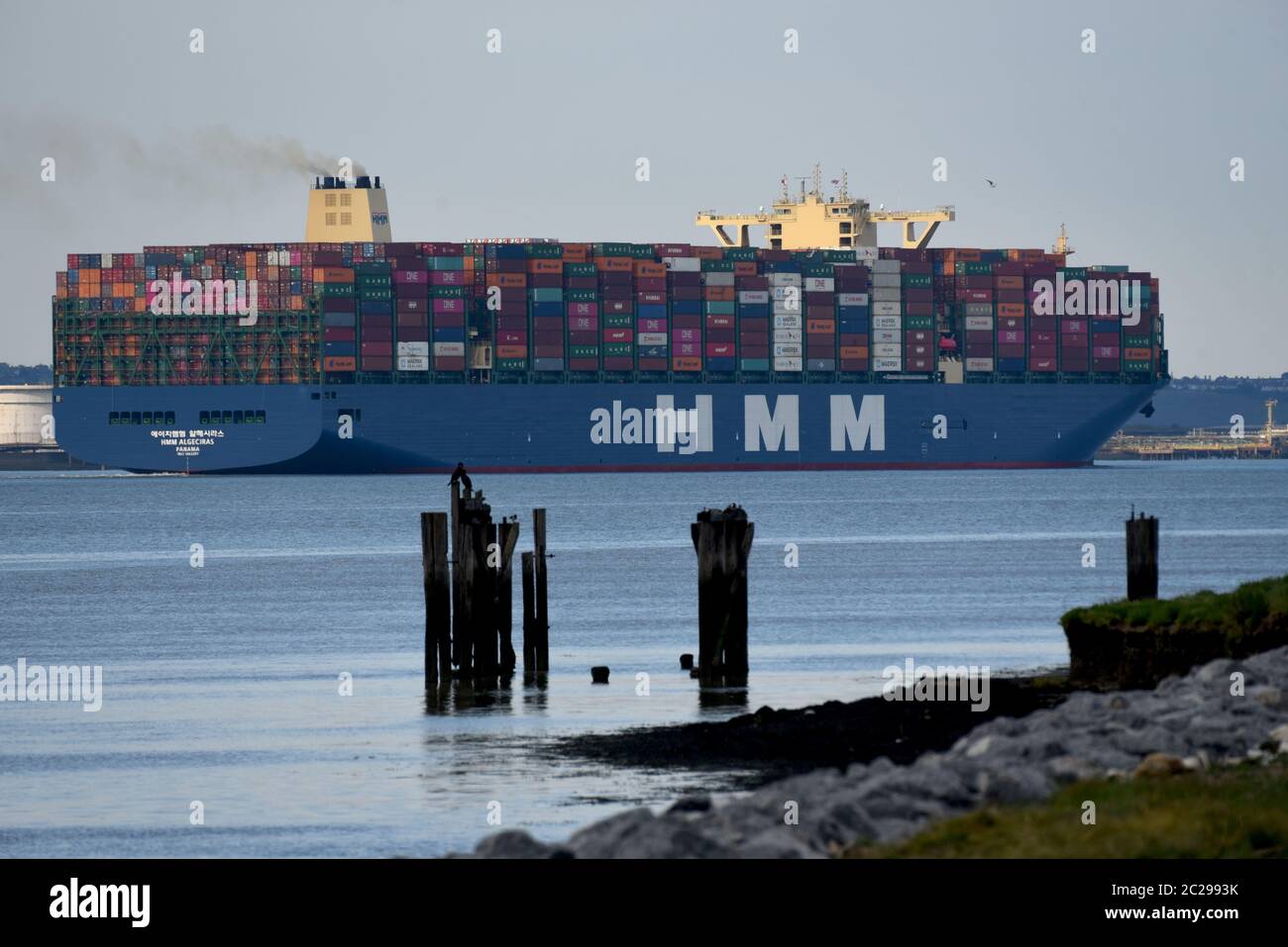 Algeciras is the world's biggest container ship, a length of 400 metres ...
