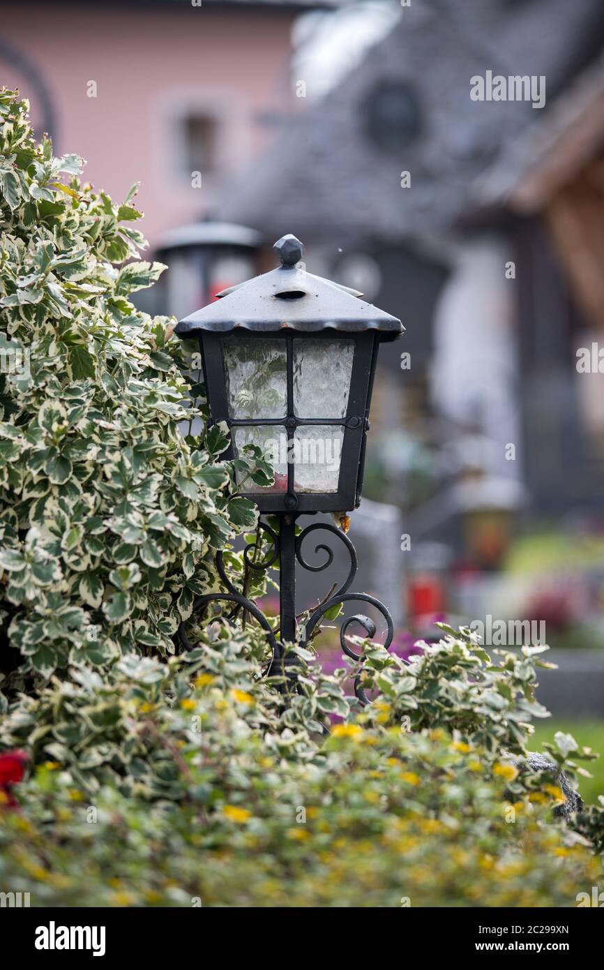 Candle / lantern at the cemetery, funeral, sorrow Stock Photo - Alamy