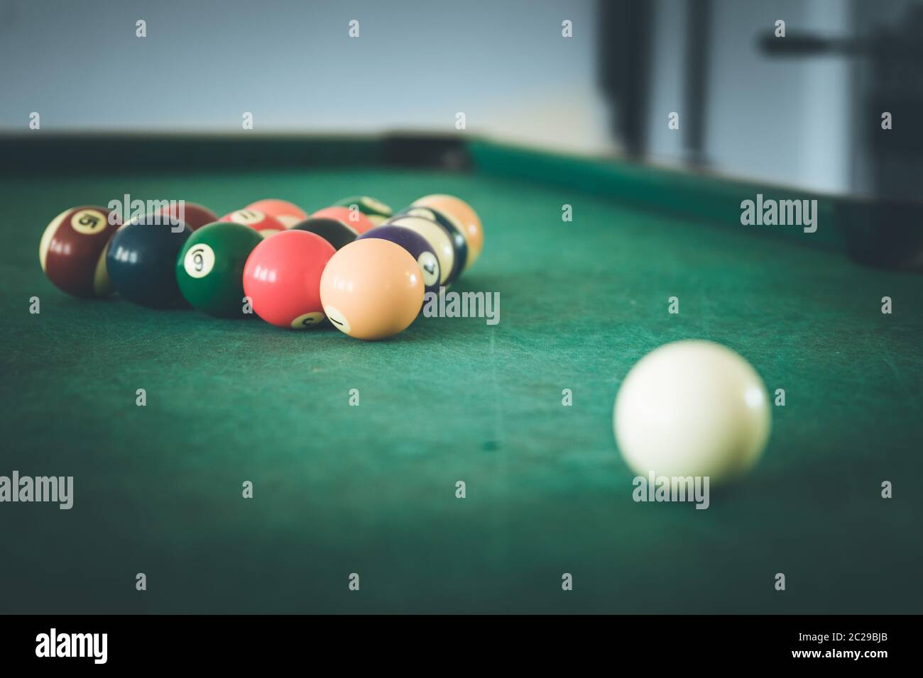 Billiard in a bar, quitting time Stock Photo - Alamy