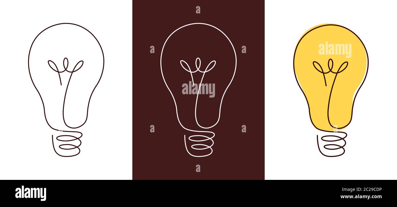 Light bulb continuous line vector illustration with editable stroke ...