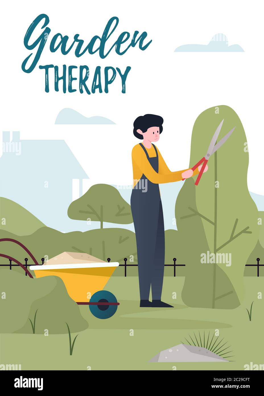 Trees in backyard Stock Vector Images - Alamy