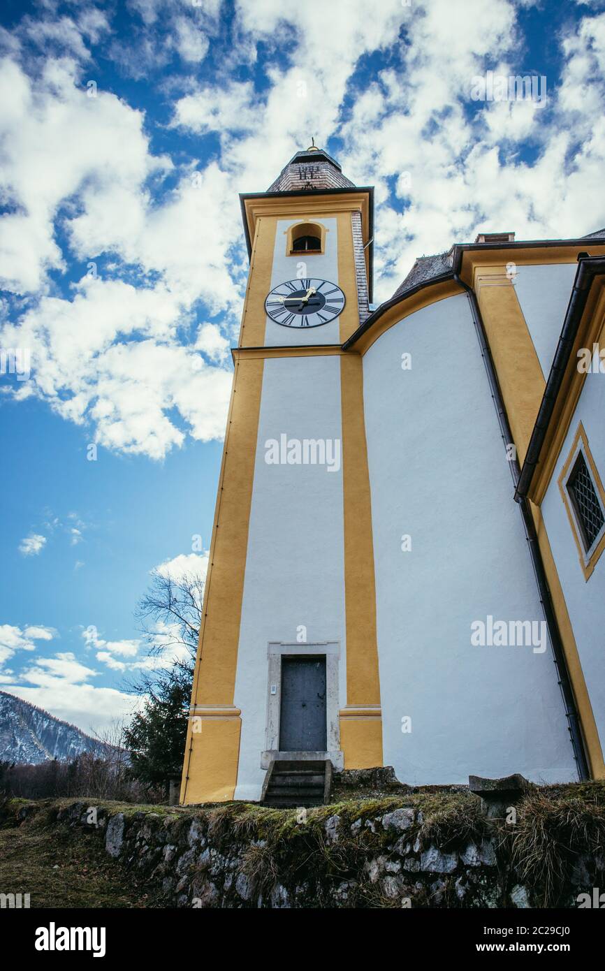 Beautiful little church in germany, blue sky and clouds Stock Photo - Alamy