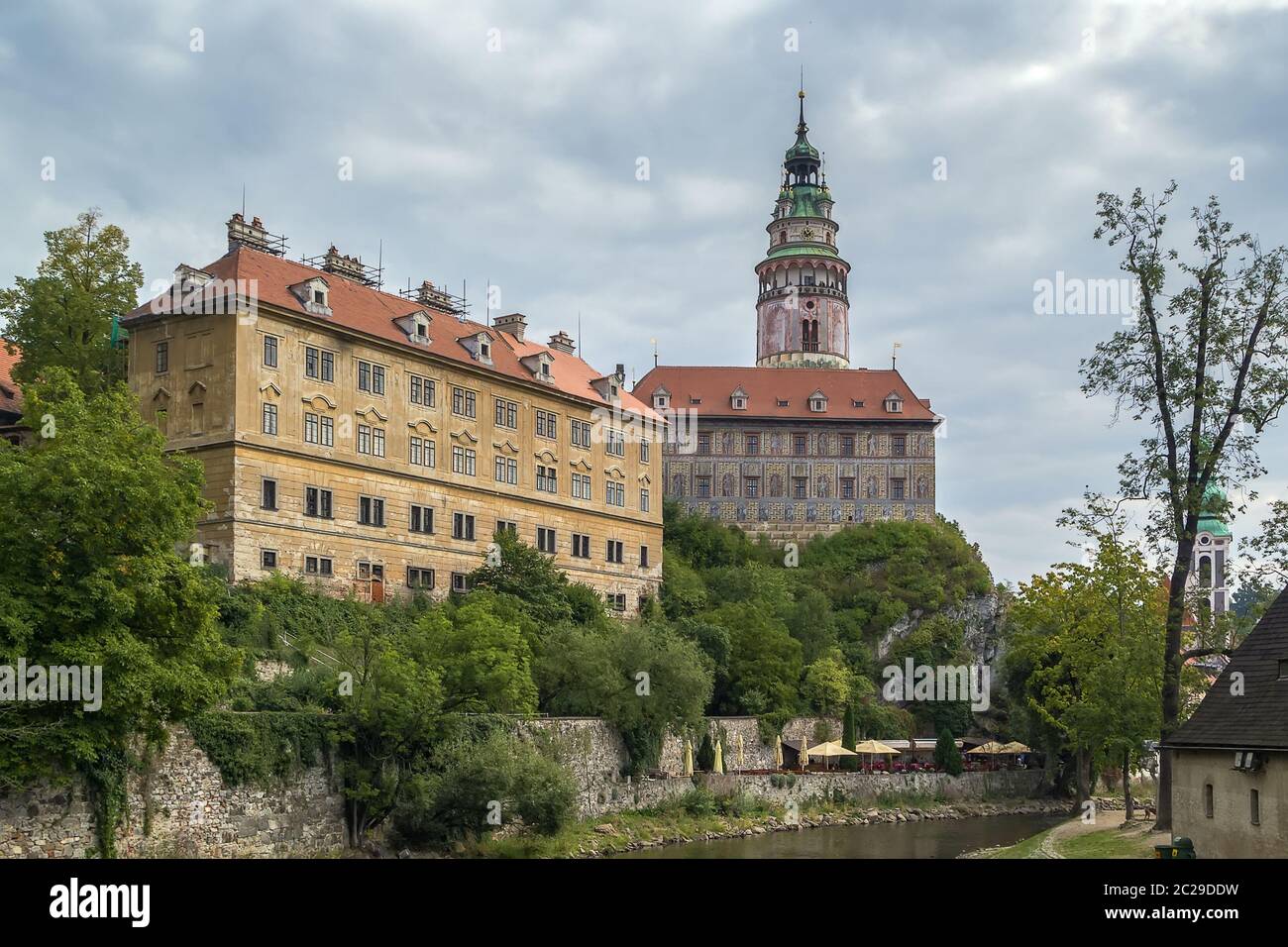 view of Cesky Krumlov castle tower Stock Photo - Alamy