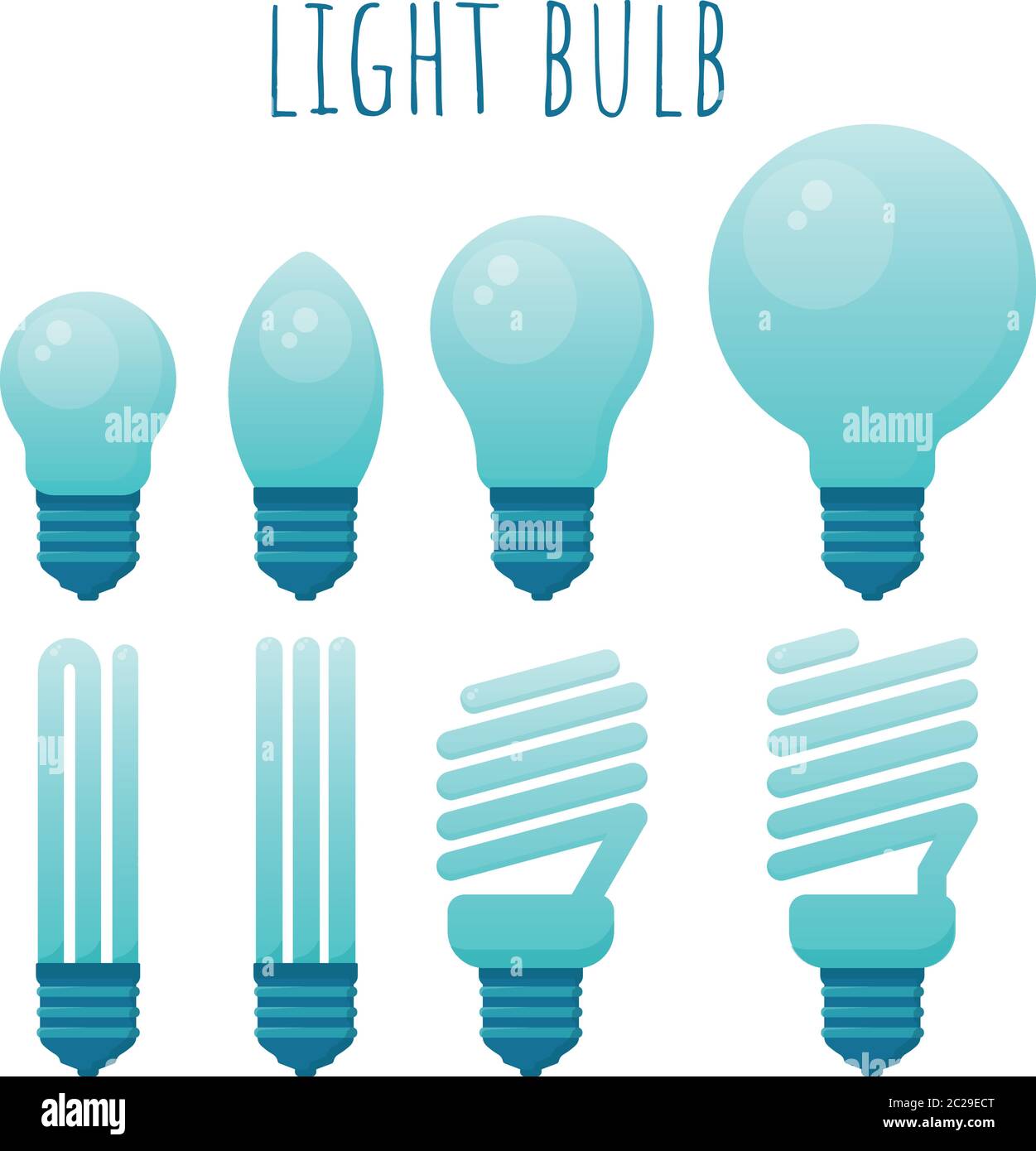 Vector flat icon set of light bulb Stock Vector Image & Art - Alamy