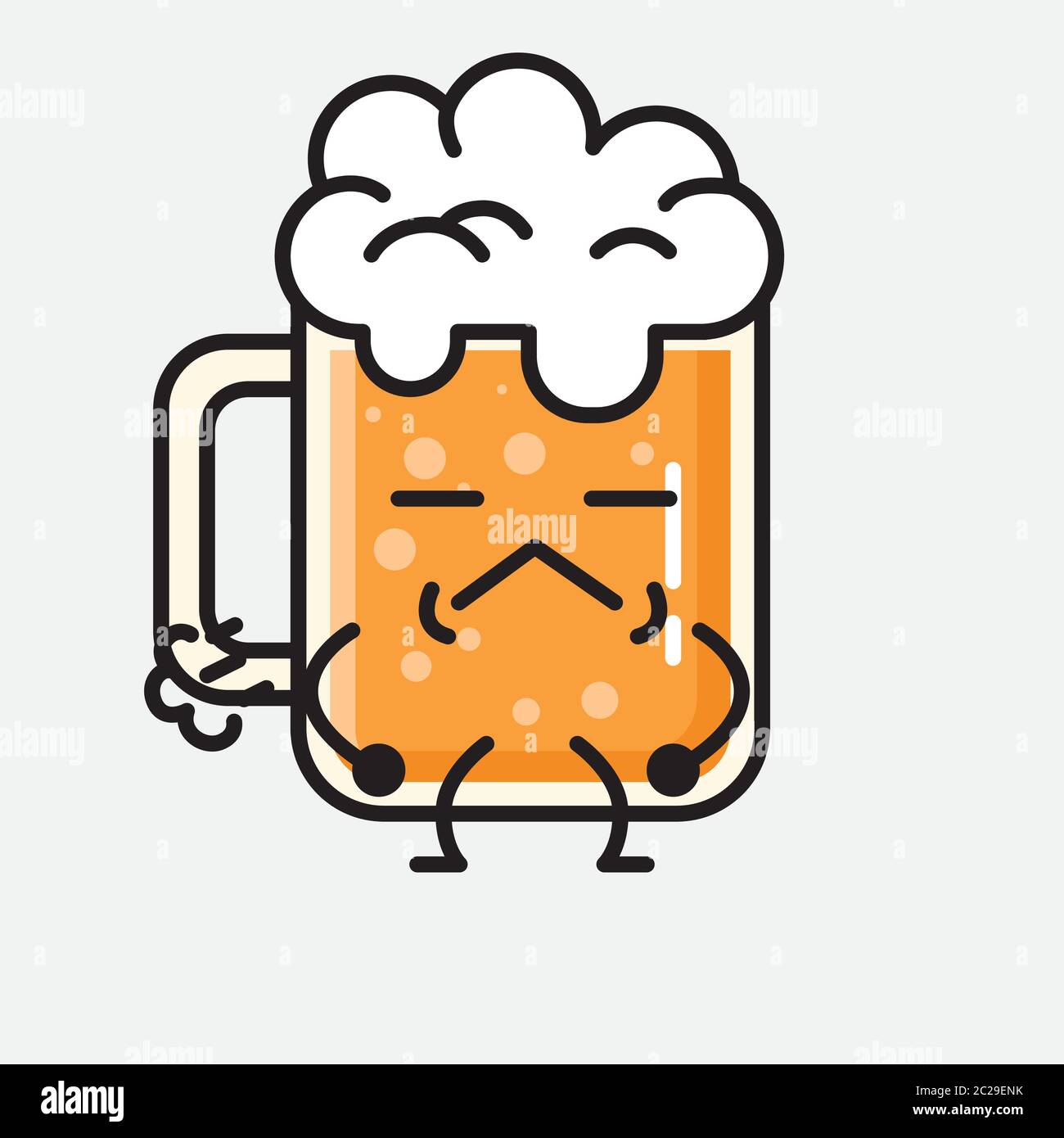 An illustration of Cute Beer Mascot Vector Character in Flat Design ...