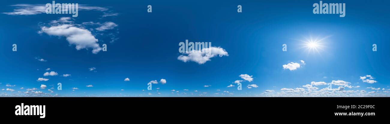 Seamless sky panorama as 360-degree view and beautiful cloud formations ...