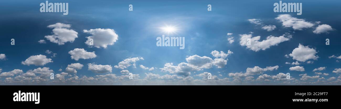 Seamless sky panorama as 360-degree view and beautiful cloud formations ...