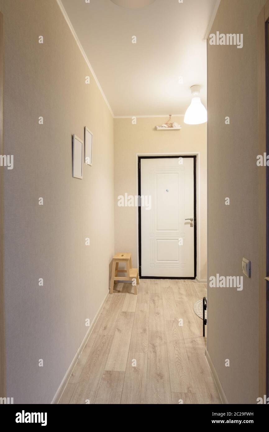 Passage from room to entrance hall in a one-room small apartment Stock ...