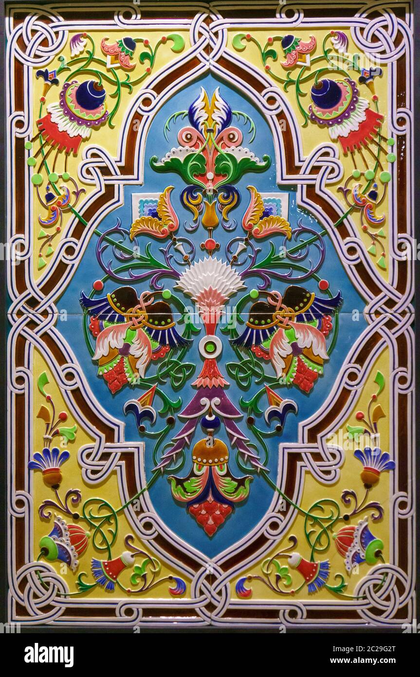 Texture of ceramic tiles in oriental East style. Turkish ceramic tiles ...