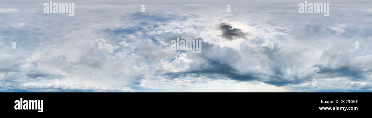 Seamless sky panorama as 360-degree view and beautiful cloud formations ...