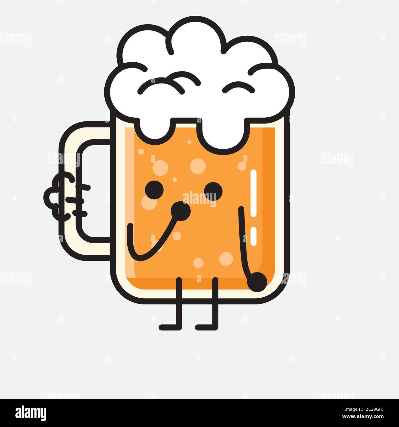 An illustration of Cute Beer Mascot Vector Character in Flat Design ...