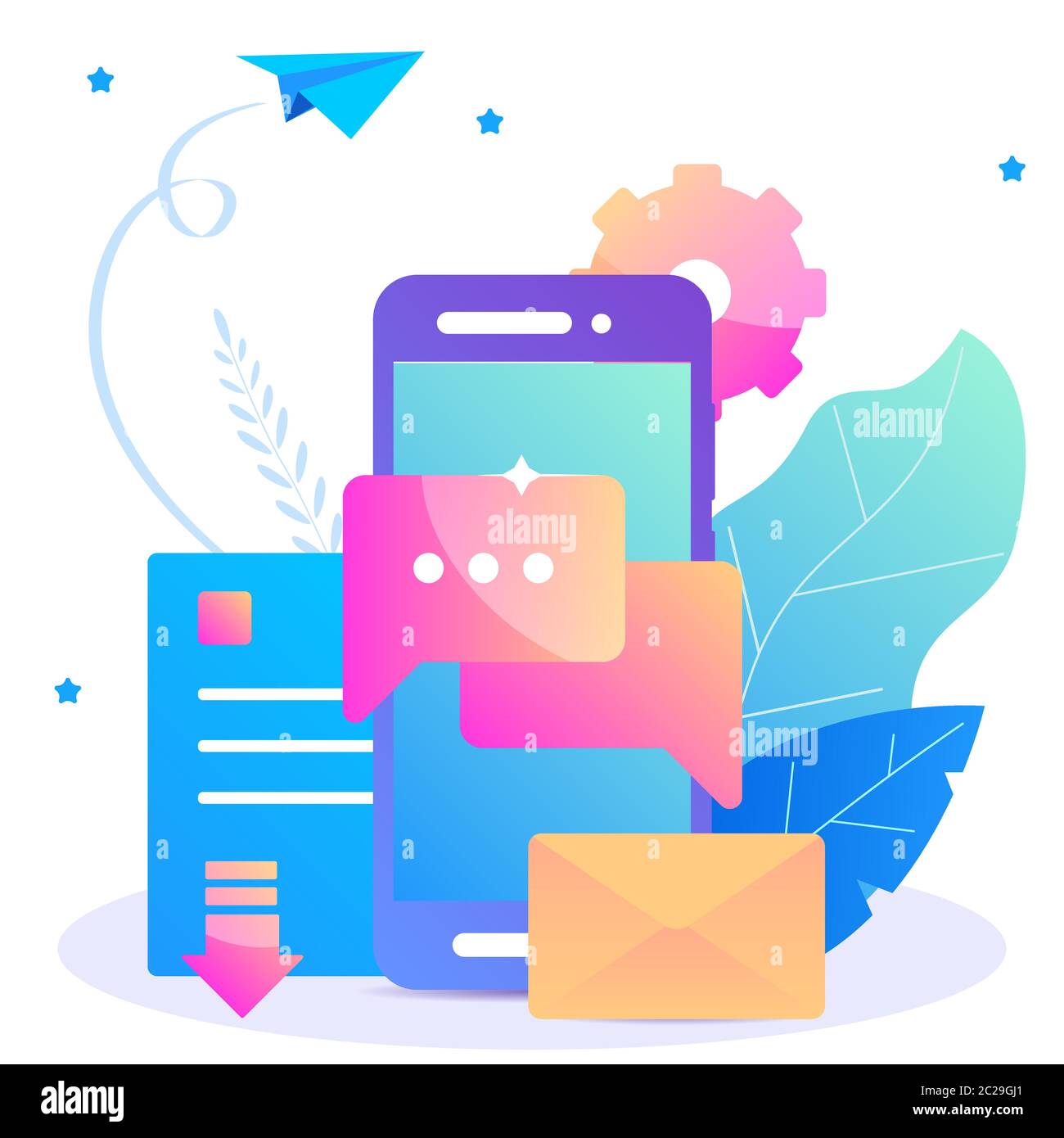 Notification chat messages on Stock Vector Images - Alamy