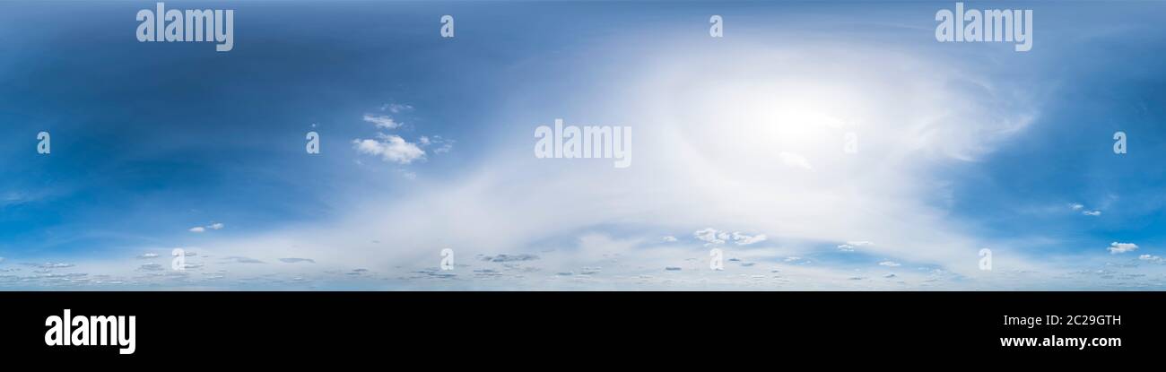 Seamless sky panorama as 360-degree view and beautiful cloud formations ...