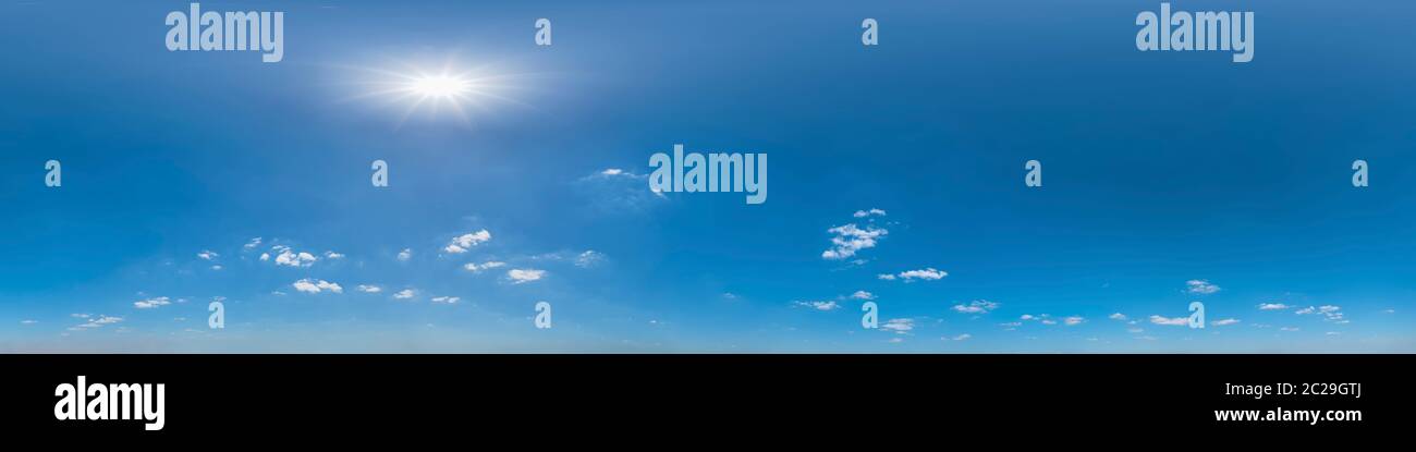 Seamless sky panorama as 360-degree view and beautiful cloud formations ...