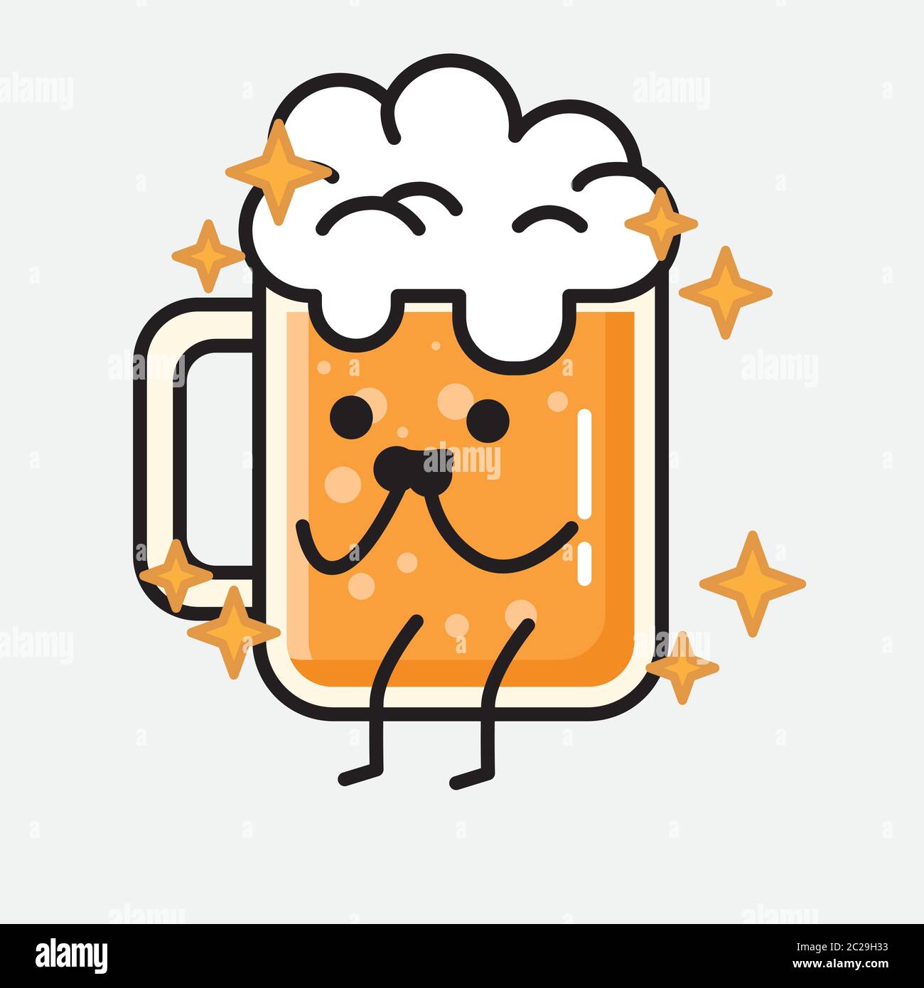 An illustration of Cute Beer Mascot Vector Character in Flat Design ...