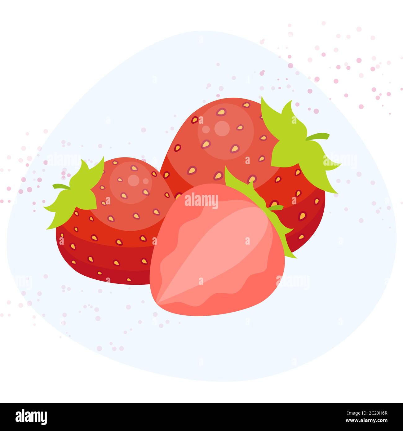 Strawberry fruit illustration, flat style icon for strawberry ...