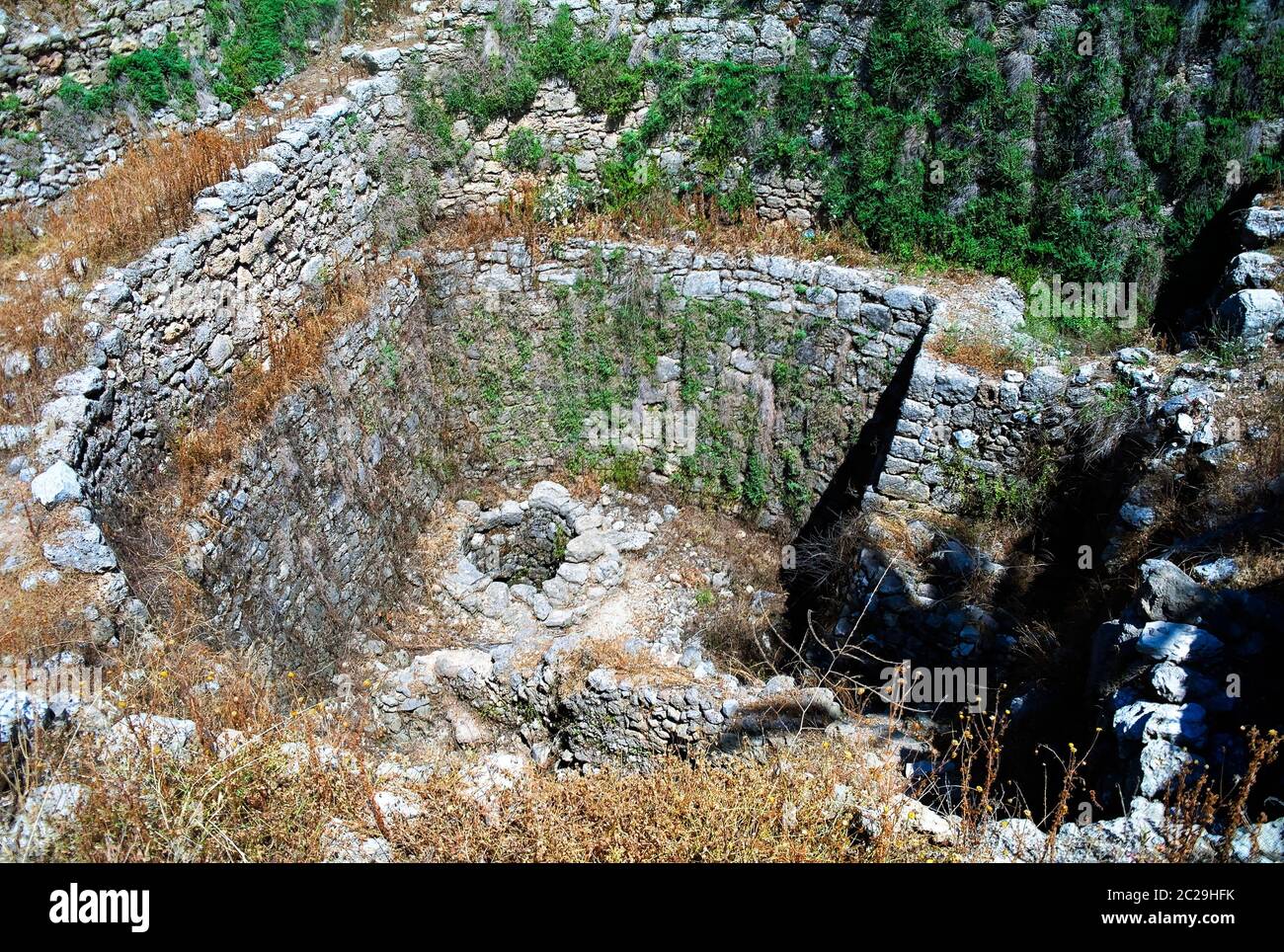 View to Ain el-Malik or Kings Spring in Ancient Byblos ruin, Jubayl ...