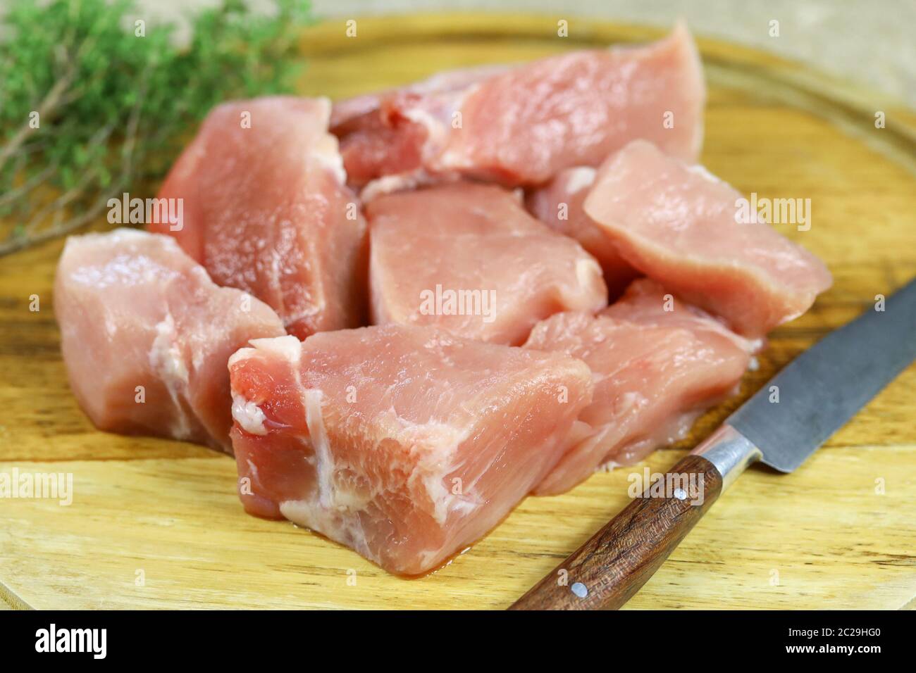 pieces of raw pork Stock Photo - Alamy