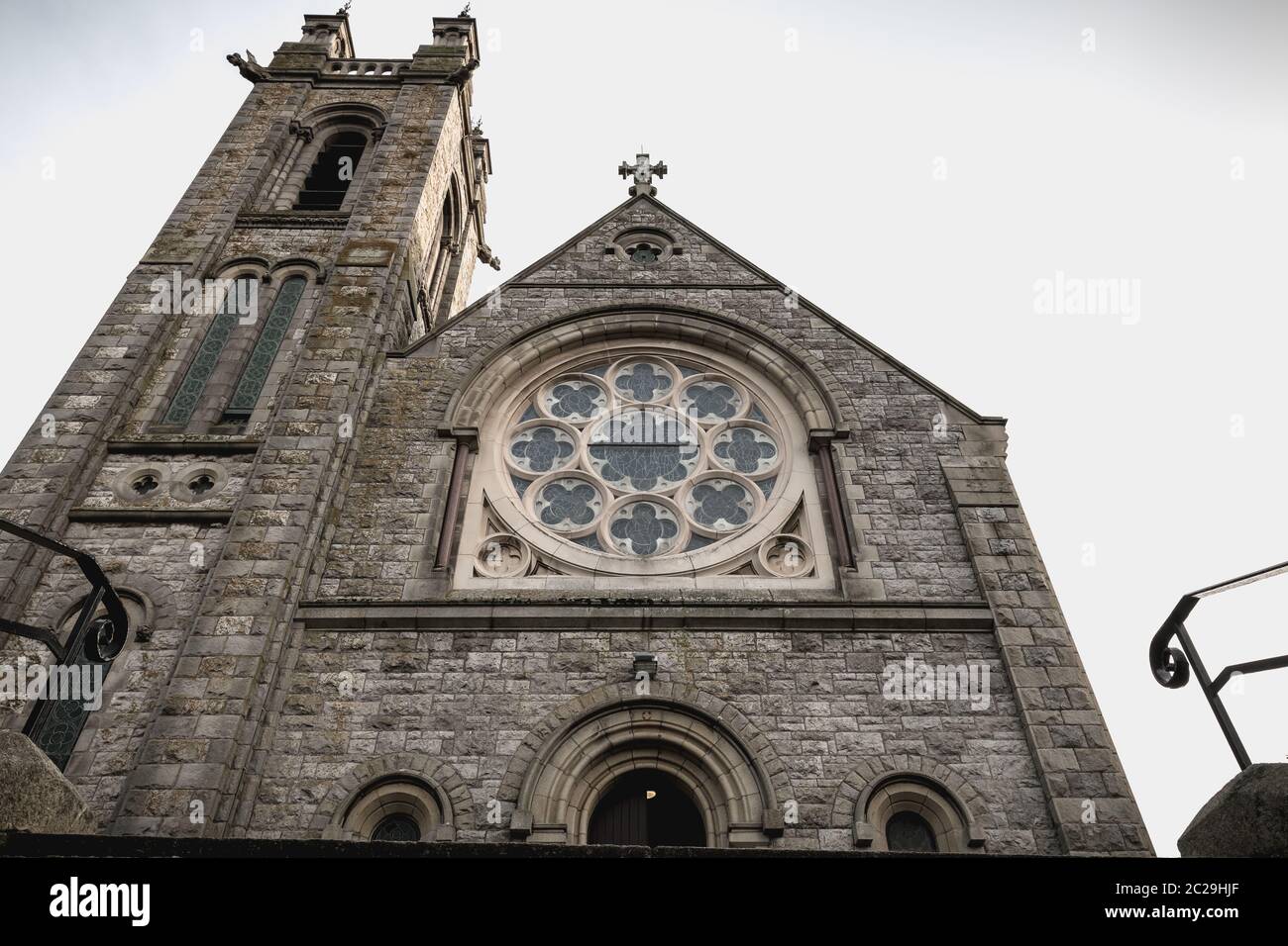 Detail architecture of the Assumption church in Howth near Dublin ...