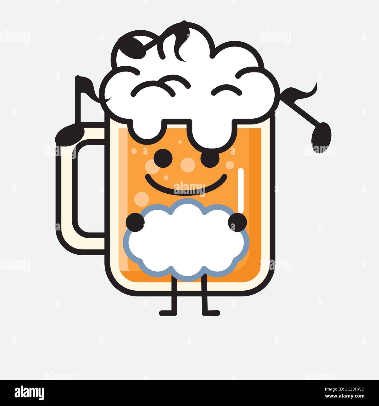 An illustration of Cute Beer Mascot Vector Character in Flat Design ...