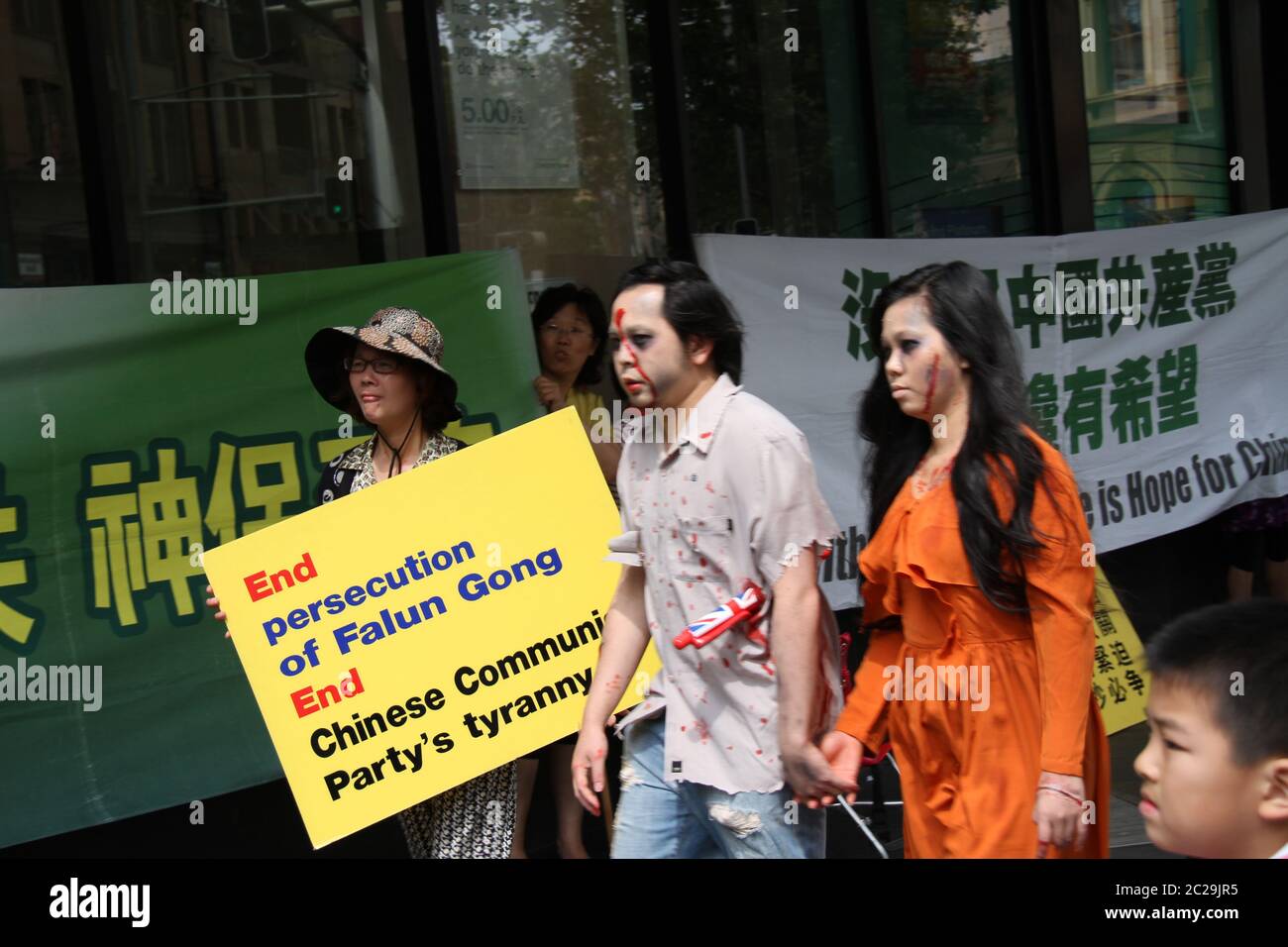 Falun Gong/Falun Dafa protest on George Street in Sydney’s Haymarket ...