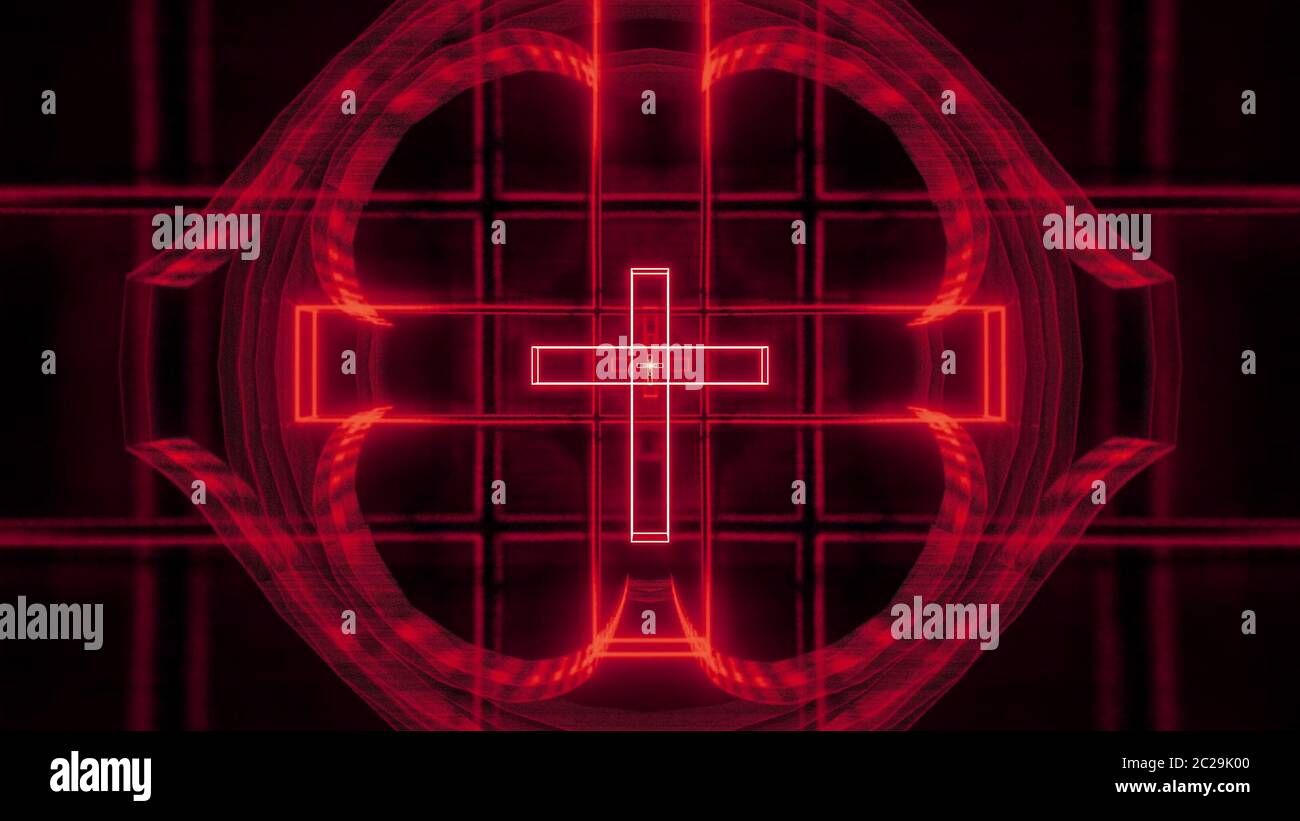 red glowing holy christian cross 3d rendering background wallpaper ...