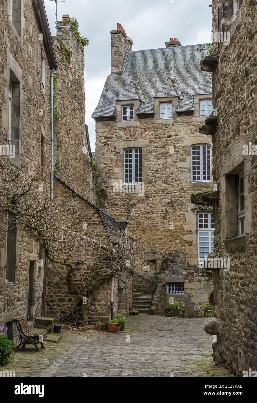 street in Dinan, France Stock Photo - Alamy
