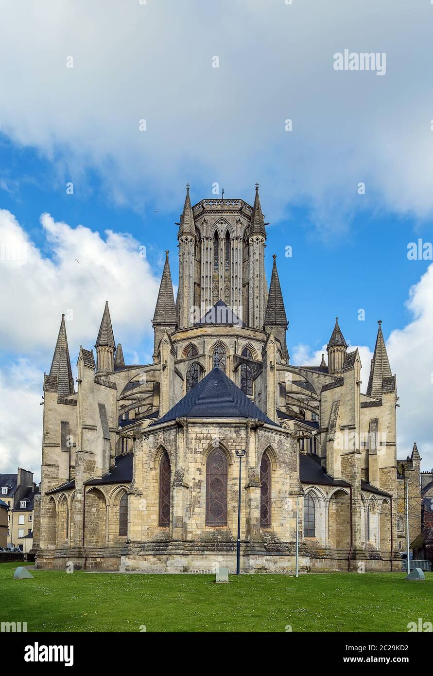 Coutances cathedral normandy france exterior hi-res stock photography ...