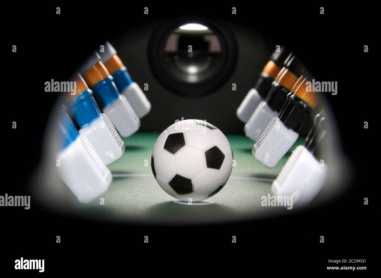 Tabletop soccer with team and football Stock Photo - Alamy