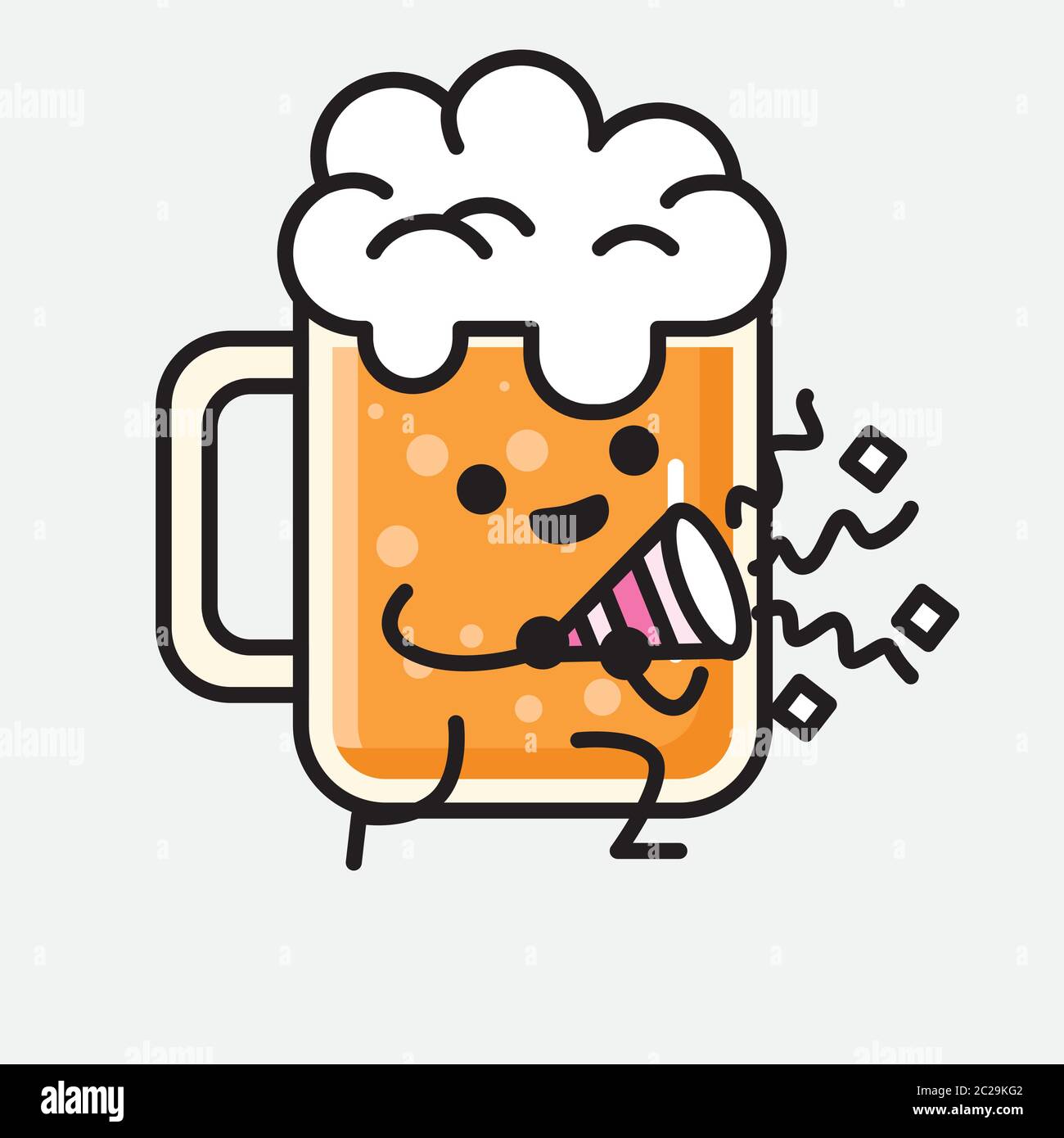 An illustration of Cute Beer Mascot Vector Character in Flat Design ...