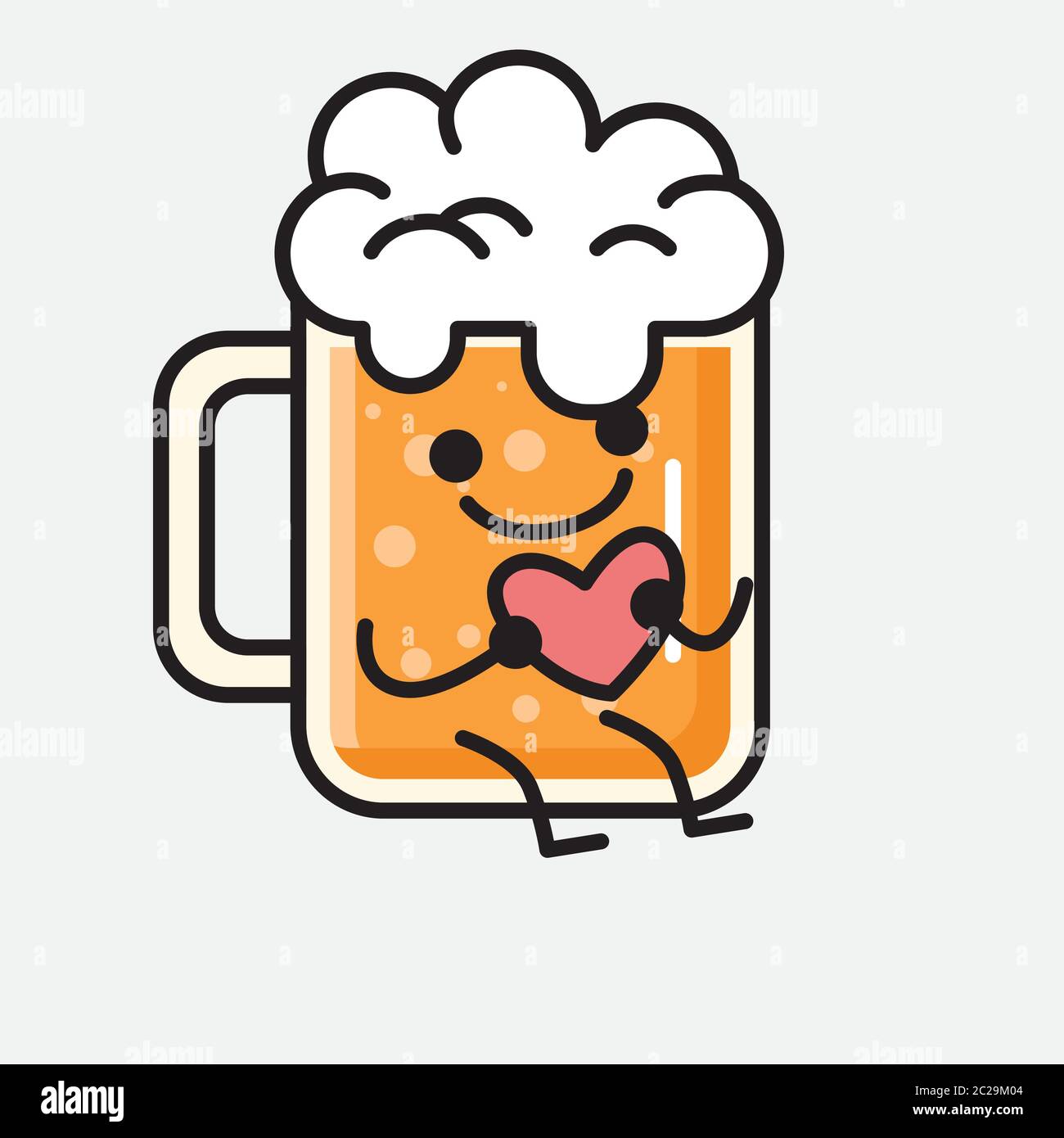 An illustration of Cute Beer Mascot Vector Character in Flat Design ...