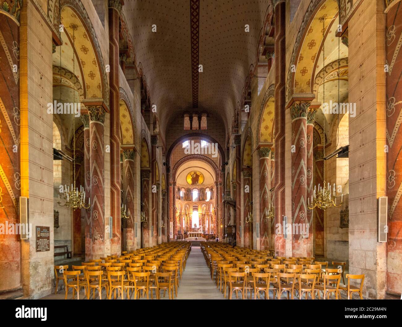 Saint Austremoine Church. Romanesque art. Issoire. Puy de Dome ...