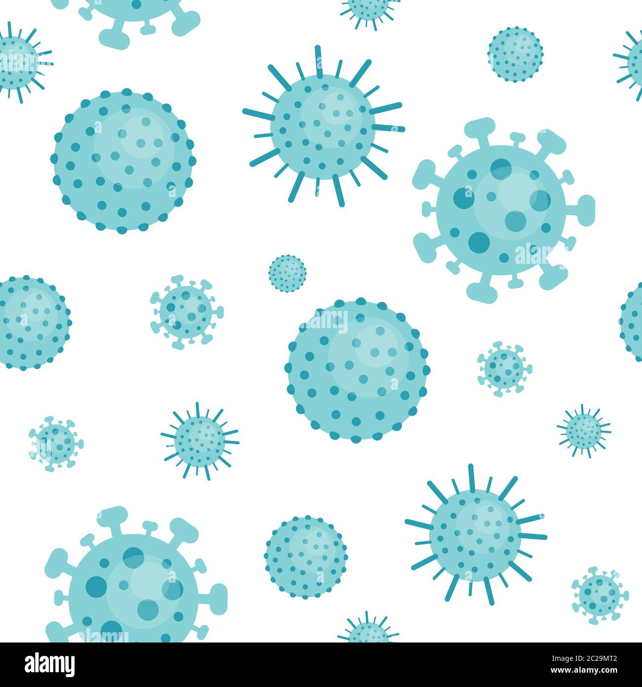 Bacteria Biology Organisms Seamless Pattern. Virus Infection Epidemic ...