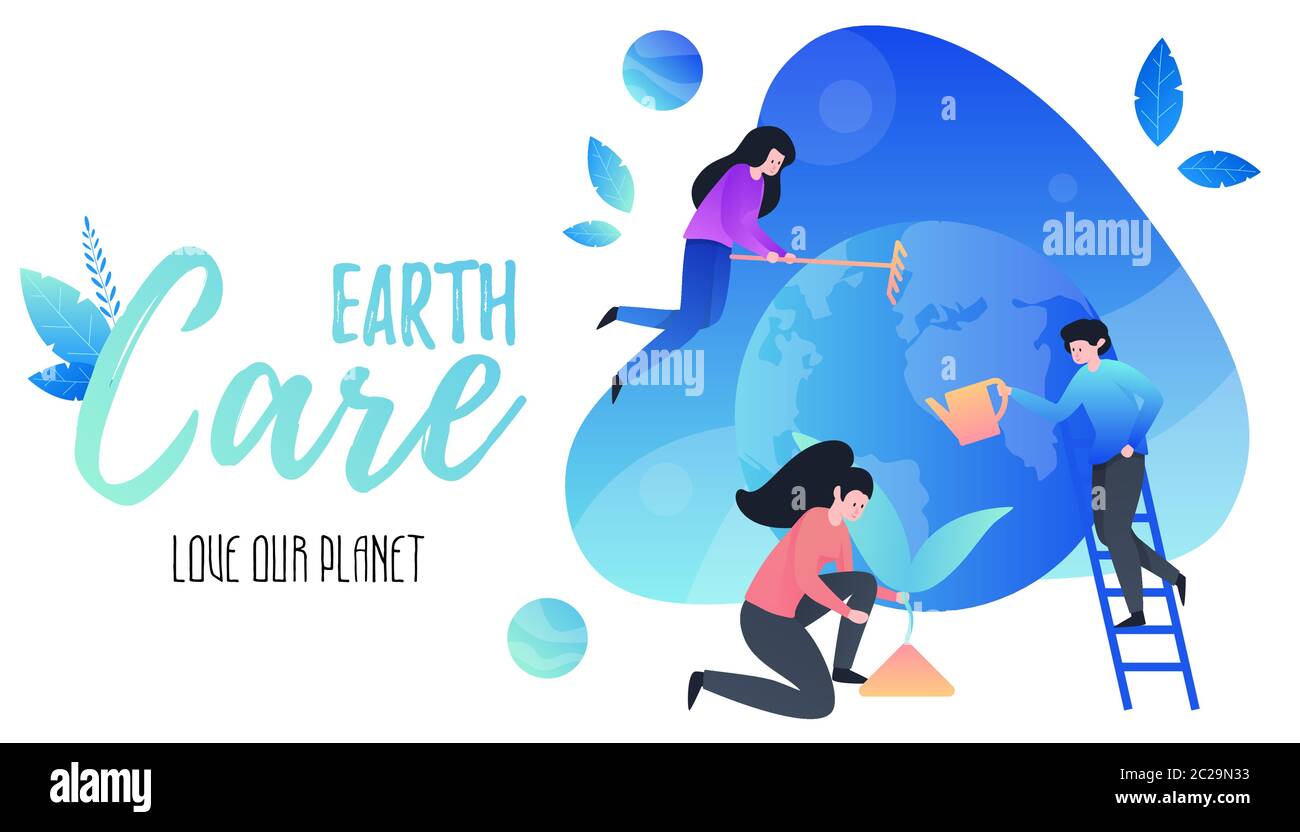 Save planet woman man Stock Vector Images - Alamy