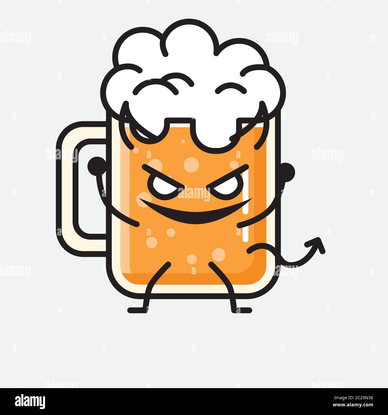 An illustration of Cute Beer Mascot Vector Character in Flat Design ...