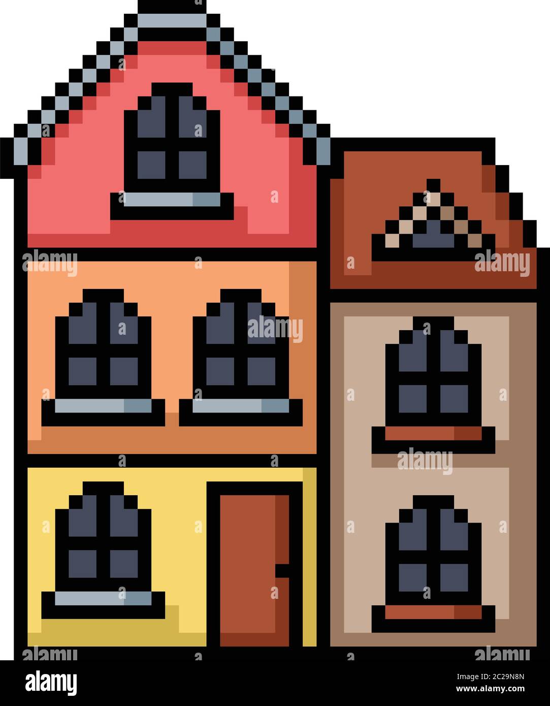 8 bit building Stock Vector Images - Alamy