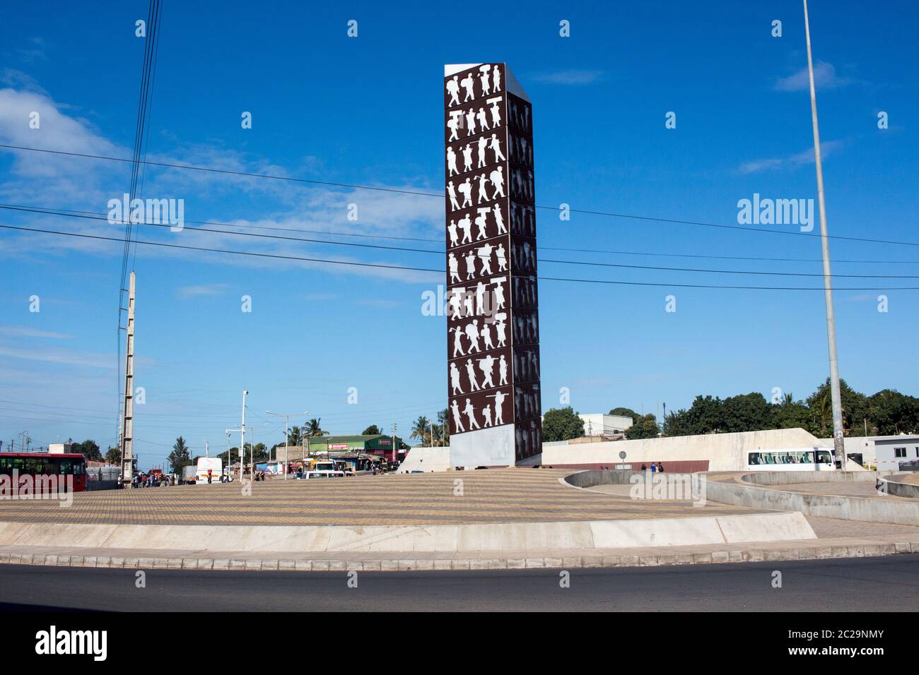Xiquelene combatants square tower monument in Maputo, Mozambique Stock ...