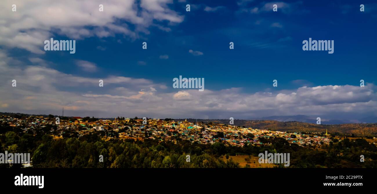 Aerial panorama view to old Harar city aka jugol, Ethiopia Stock Photo ...