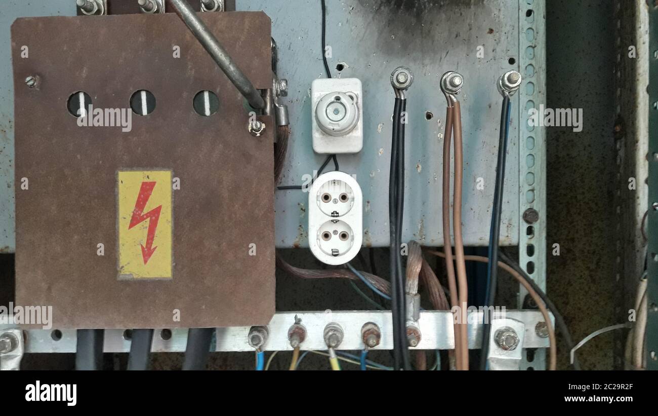 old DDR switchgear Stock Photo - Alamy