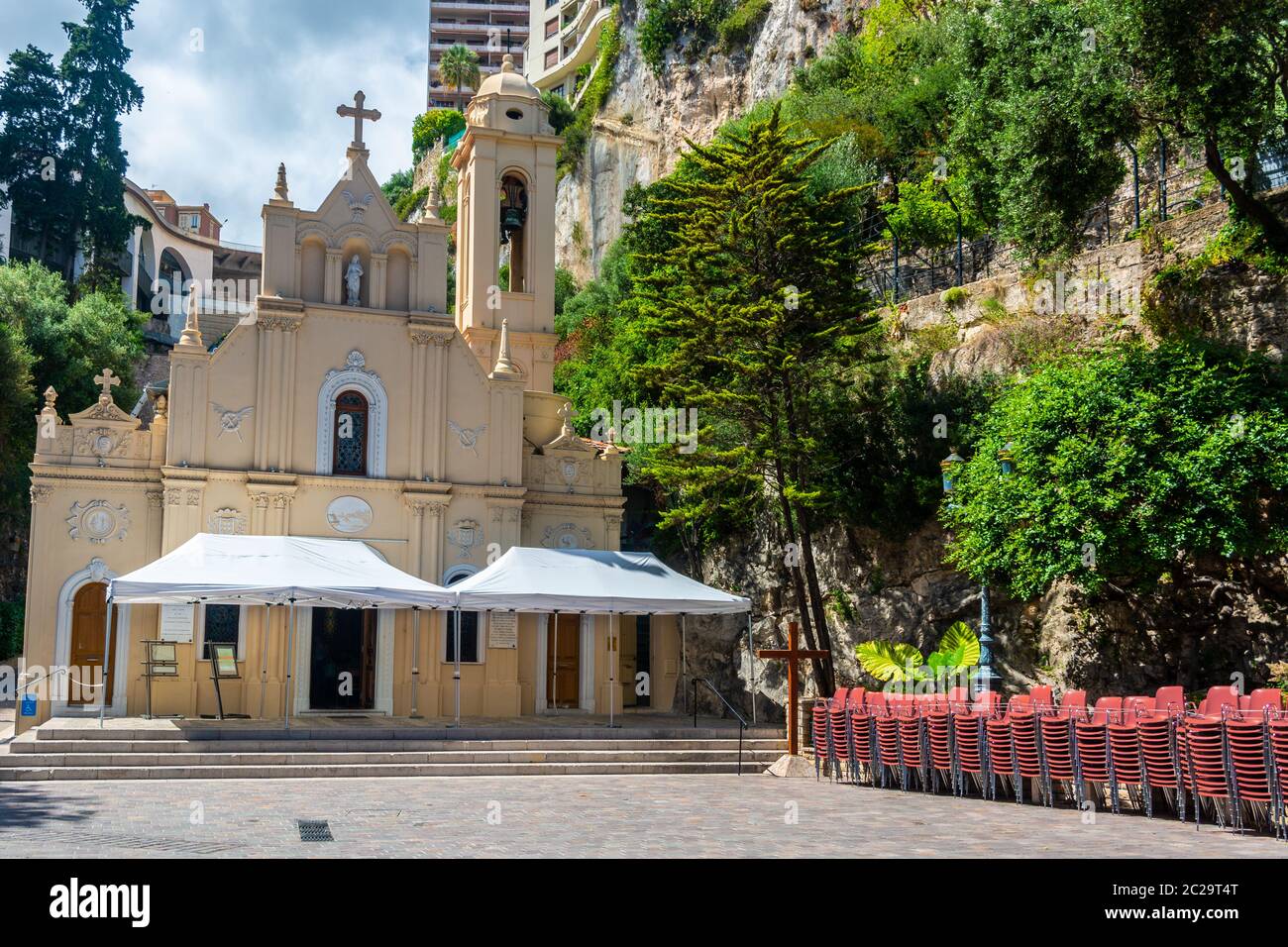 The church Sainte-Devote in Monte Carlo, one of the most important ...
