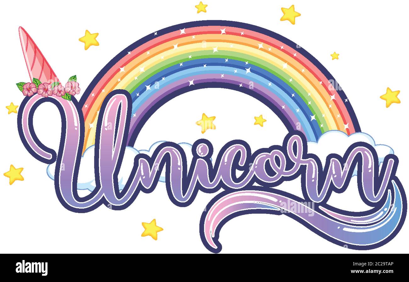 Cute unicorn rainbow logo illustration Stock Vector Image & Art - Alamy