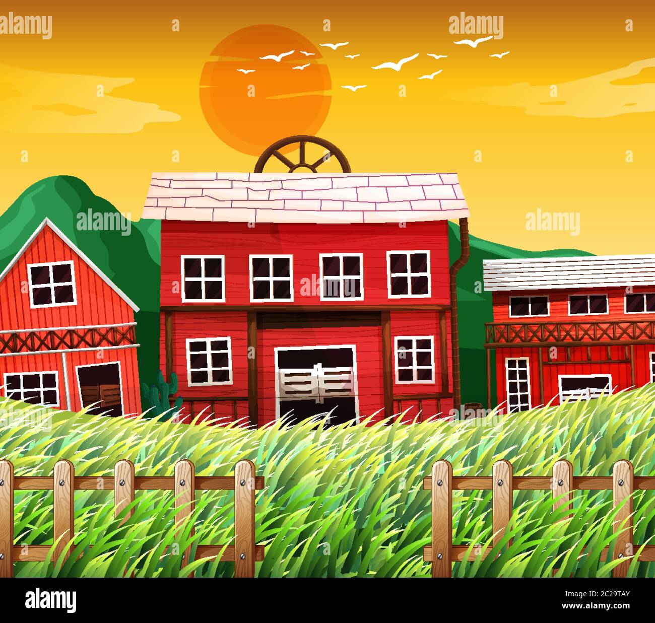 Straw barns Stock Vector Images - Alamy