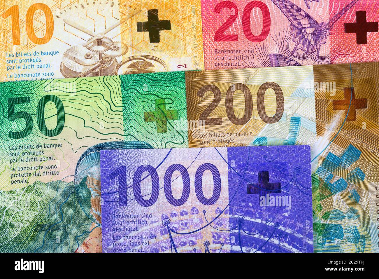 Swiss Francs, a business background Stock Photo - Alamy